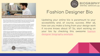 Helpful Collection of Great Biography Examples for Various Job ...