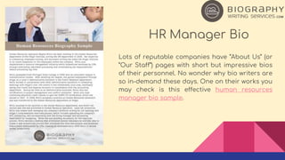 Helpful Collection of Great Biography Examples for Various Job ...