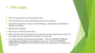 Writing a project or research proposal | PPTX