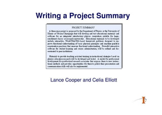 Writing A Project Summary | PDF