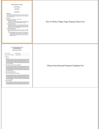Writing A Proposal For A Research Paper | PDF
