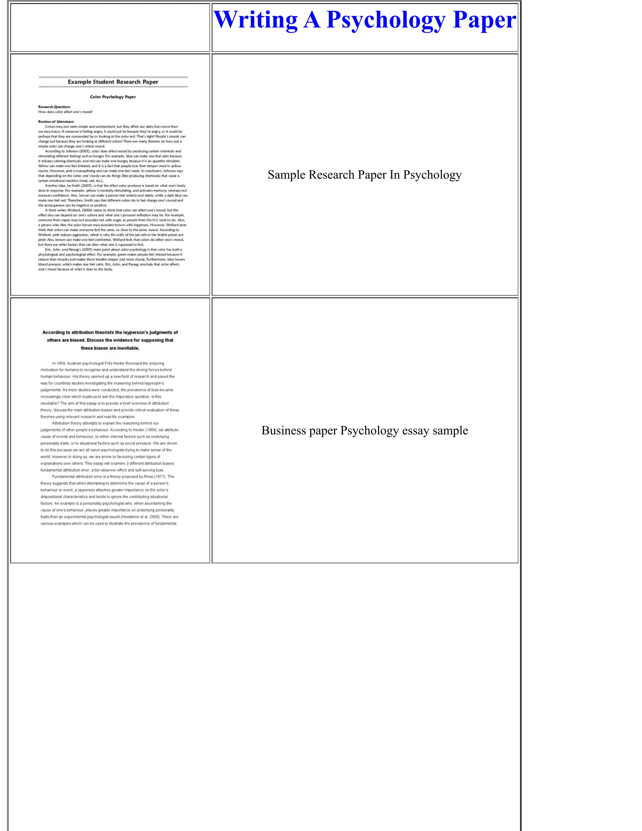 Writing A Psychology Paper | PDF | Education