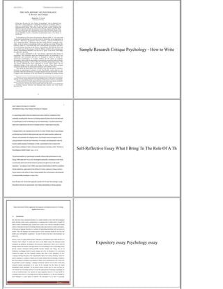 Writing A Psychology Paper | PDF