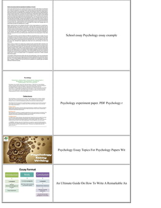 Writing A Psychology Paper | PDF