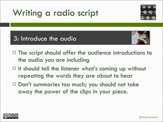 Writing a radio script | PPT
