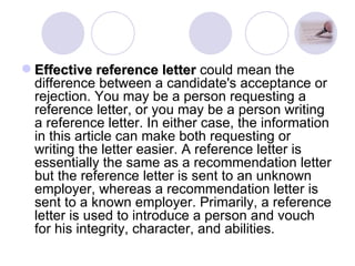 Writing A Reference Letter | PPT