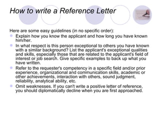 Writing A Reference Letter | PPT