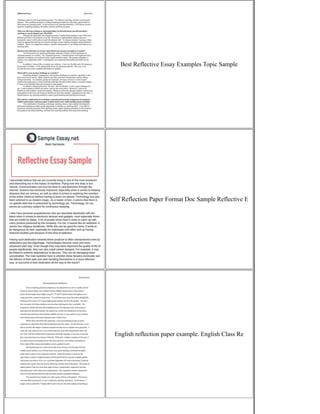 Writing A Reflection Paper | PDF | Educational Assessment | Education