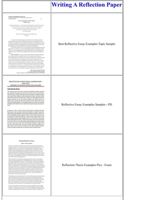 Writing A Reflection Paper | PDF | Educational Assessment | Education