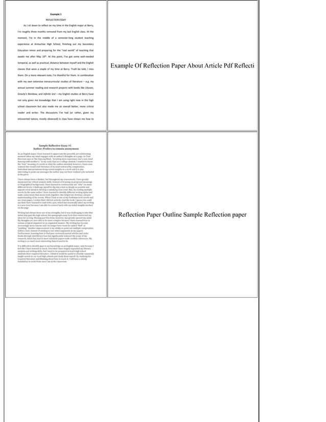 Writing A Reflection Paper | PDF | Educational Assessment | Education