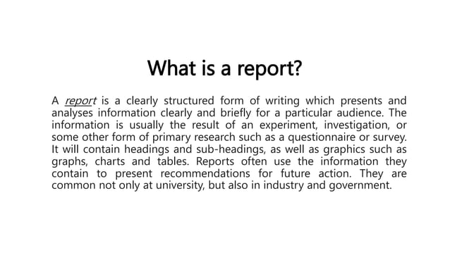 Summarizes findings and executes the report through narrative and ...