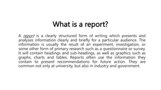 Summarizes findings and executes the report through narrative and ...