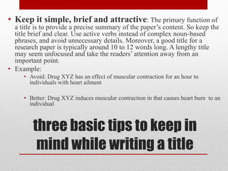 Writing a research paper | PPTX | Physical Therapy | Wellness