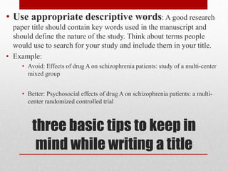 Writing a research paper | PPTX