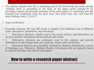 Writing a research paper | PPTX