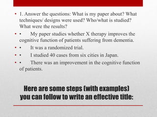 Writing a research paper | PPTX | Physical Therapy | Wellness