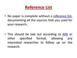 Writing a Research Paper | PPTX