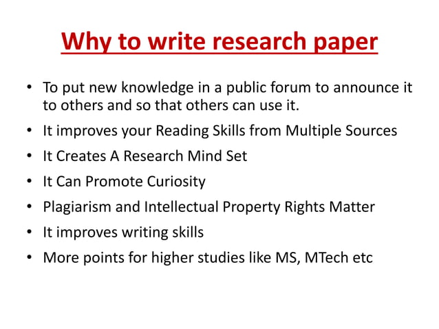 Writing a Research Paper | PPTX