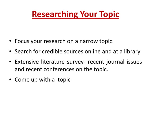 Writing a Research Paper | PPTX