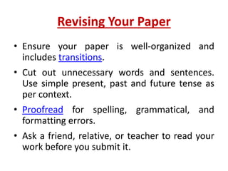 Writing a Research Paper | PPTX