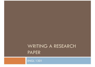 Writing A Research Paper | PPT