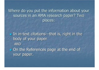 Writing A Research Paper In AMA Style | PPT | Free Download