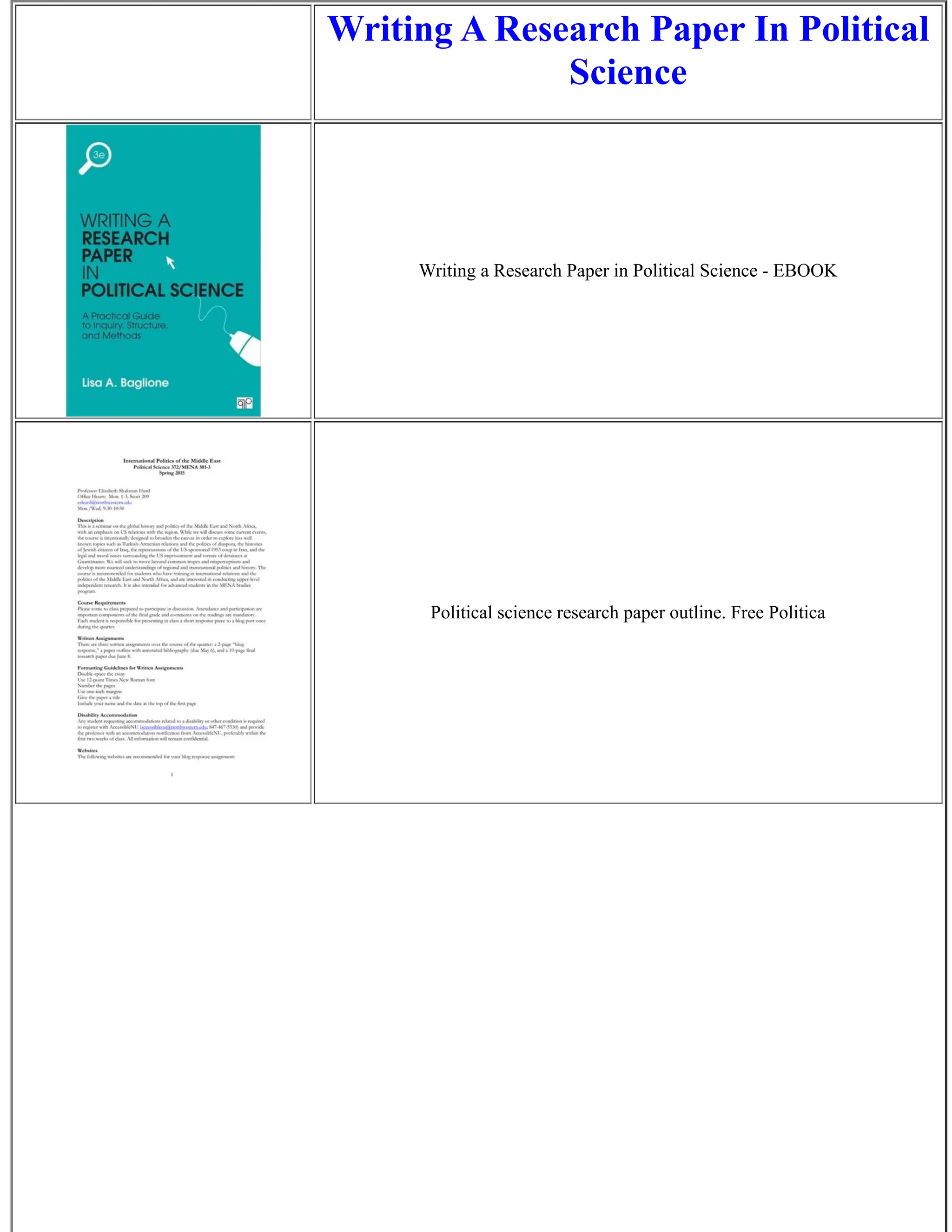 Writing A Research Paper In Political Science | PDF