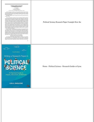 Writing A Research Paper In Political Science | PDF