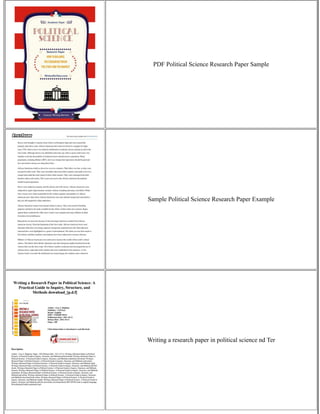 Writing A Research Paper In Political Science | PDF