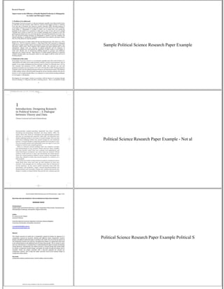 Writing A Research Paper In Political Science | PDF