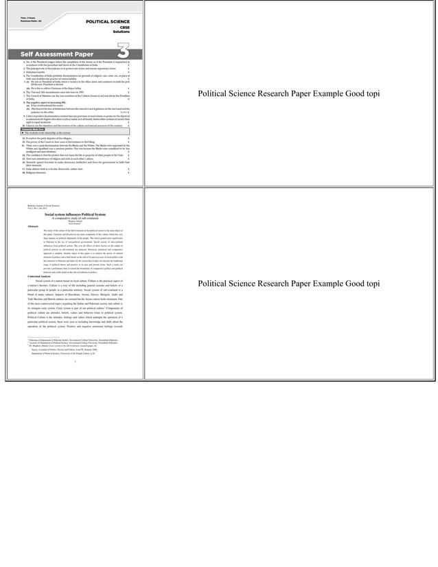Writing A Research Paper In Political Science | PDF