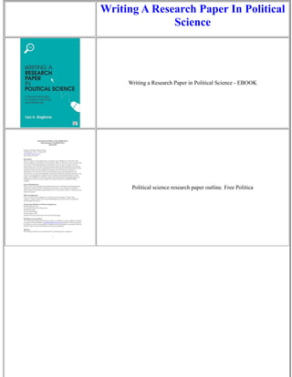 Writing A Research Paper In Political Science | PDF
