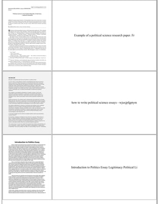 Writing A Research Paper In Political Science | PDF