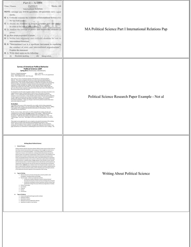 Writing A Research Paper In Political Science | PDF
