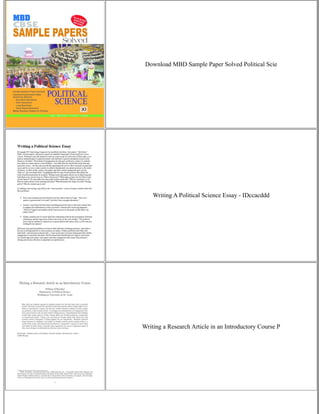 Writing A Research Paper In Political Science | PDF