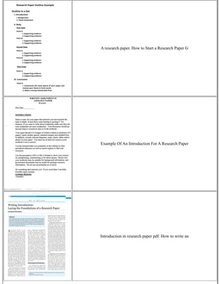 Writing A Research Paper Introduction | PDF