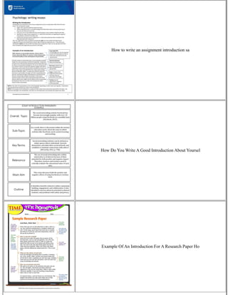 Writing A Research Paper Introduction | PDF