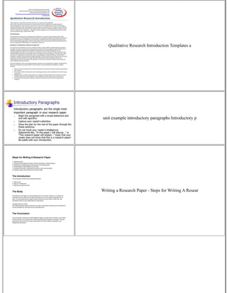 Writing A Research Paper Introduction | PDF