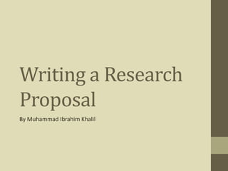 Writing a research proposal: Key chapters Explanation | PPTX