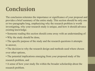 Writing a research proposal: Key chapters Explanation | PPTX