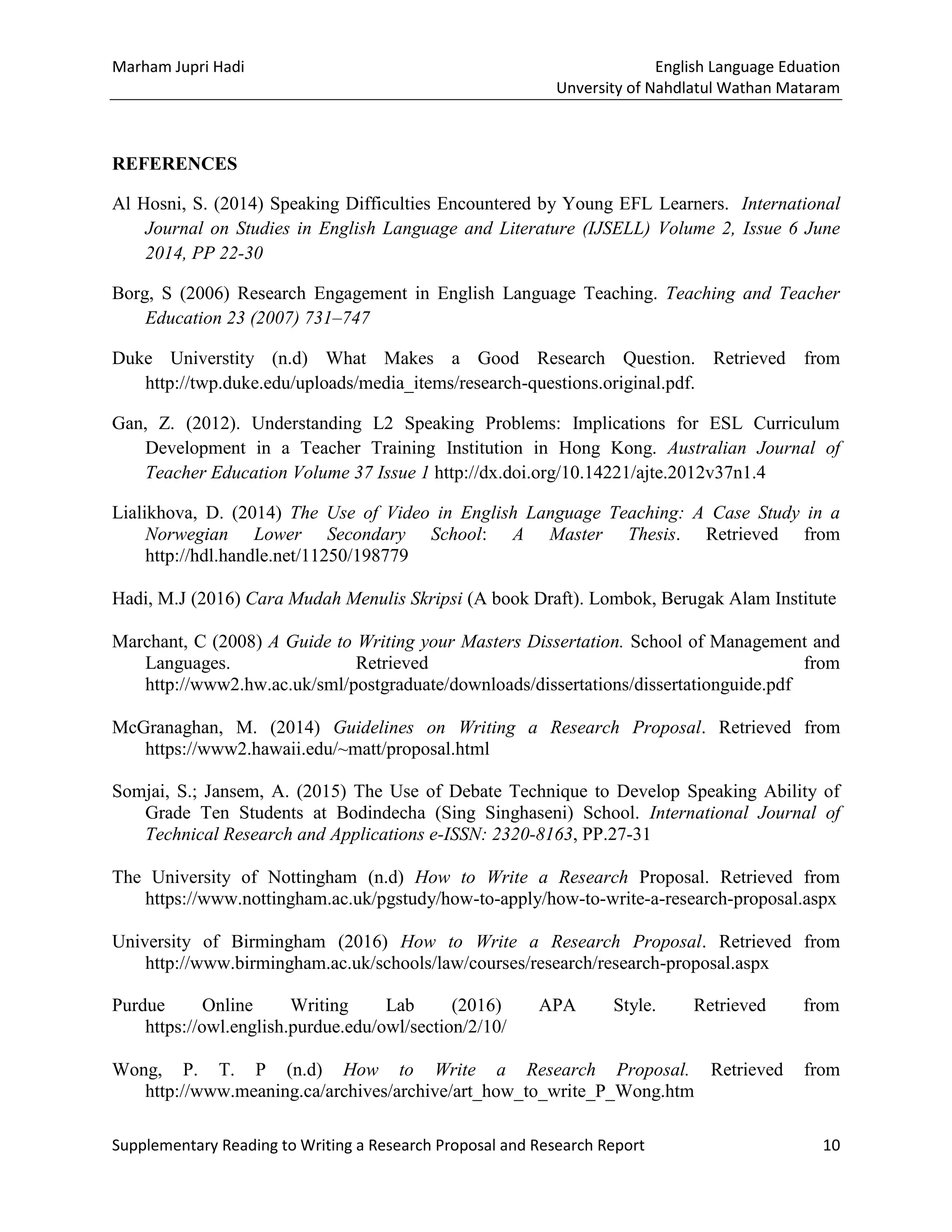 Writing a research proposal in english language education | PDF