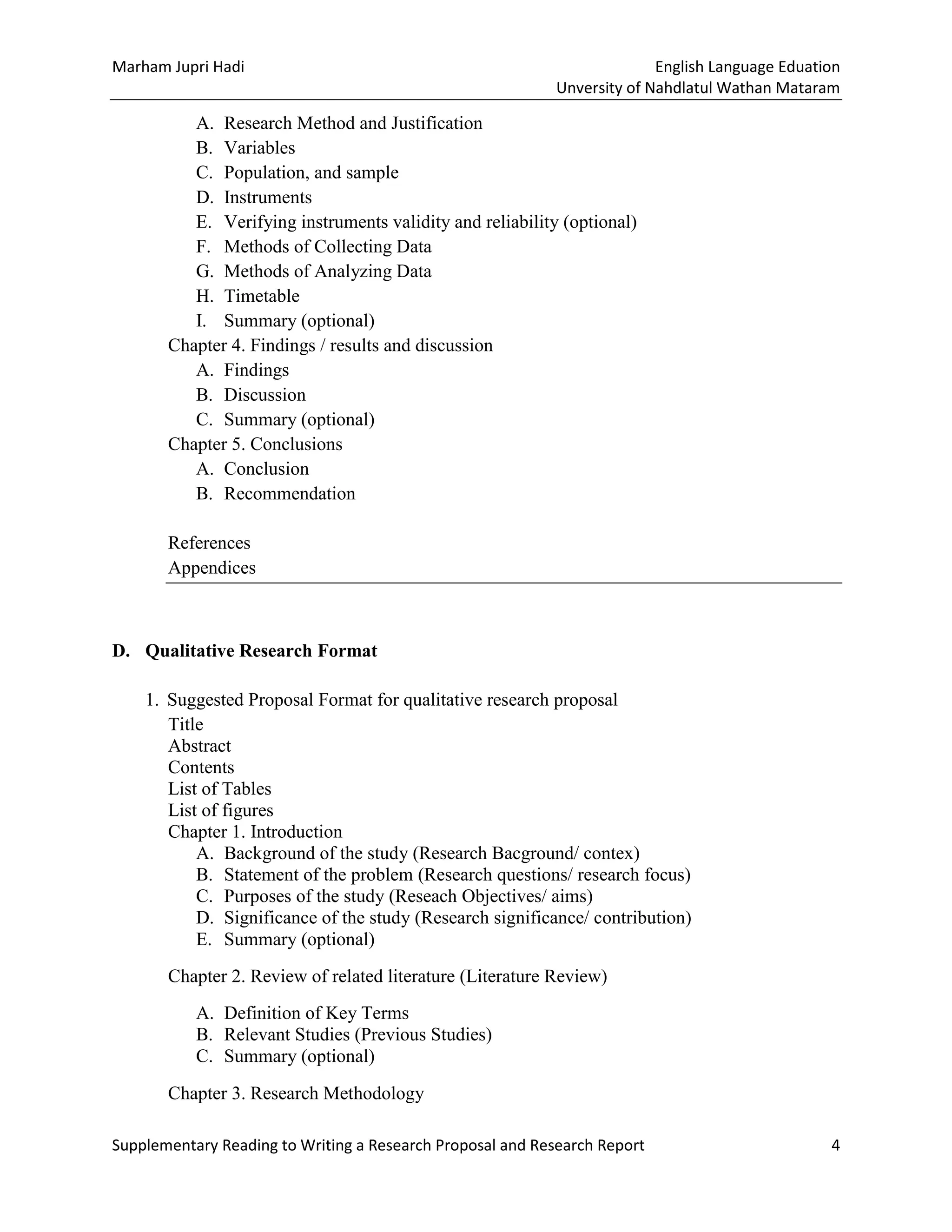 Writing a research proposal in english language education | PDF