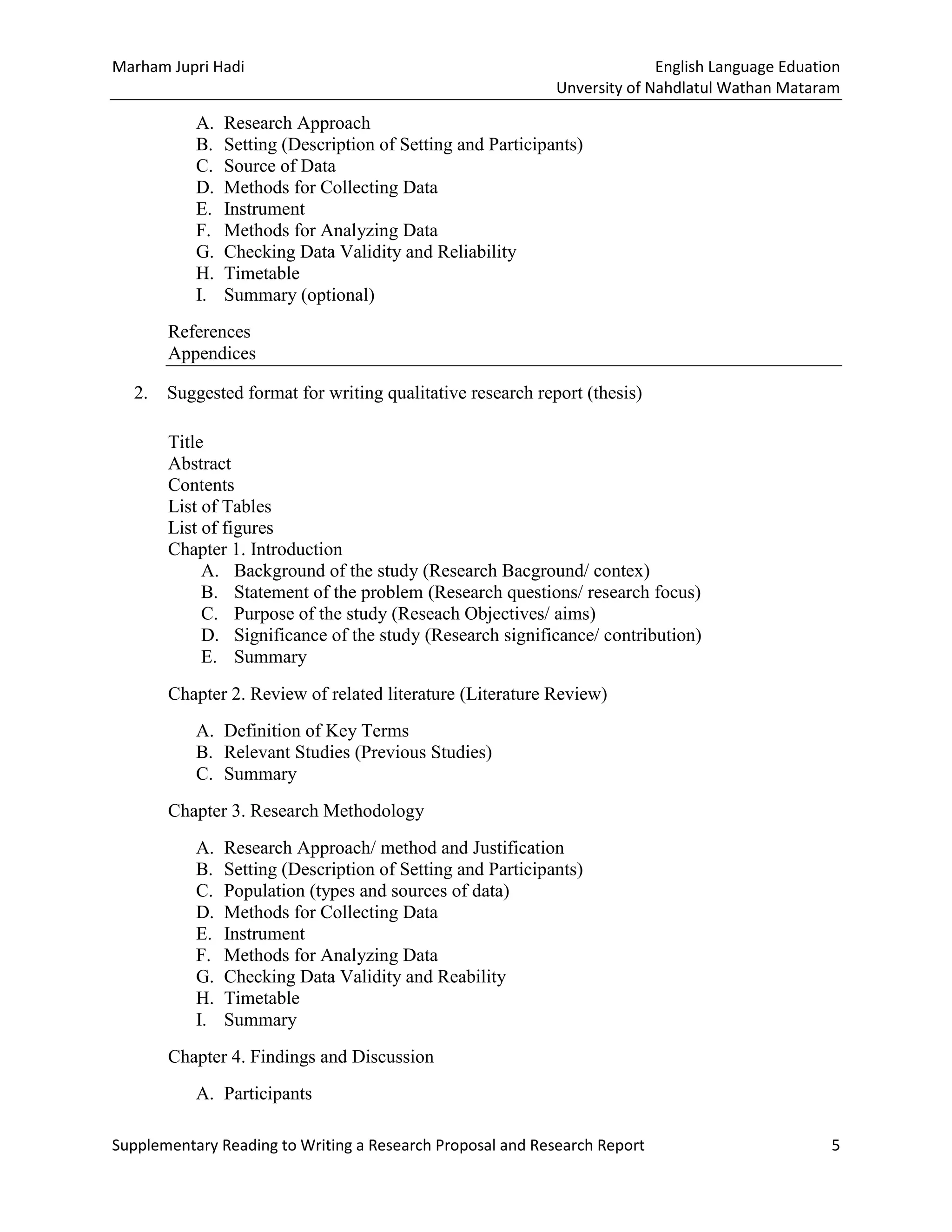 Writing a research proposal in english language education | PDF