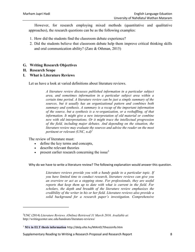 Writing a research proposal in english language education | PDF