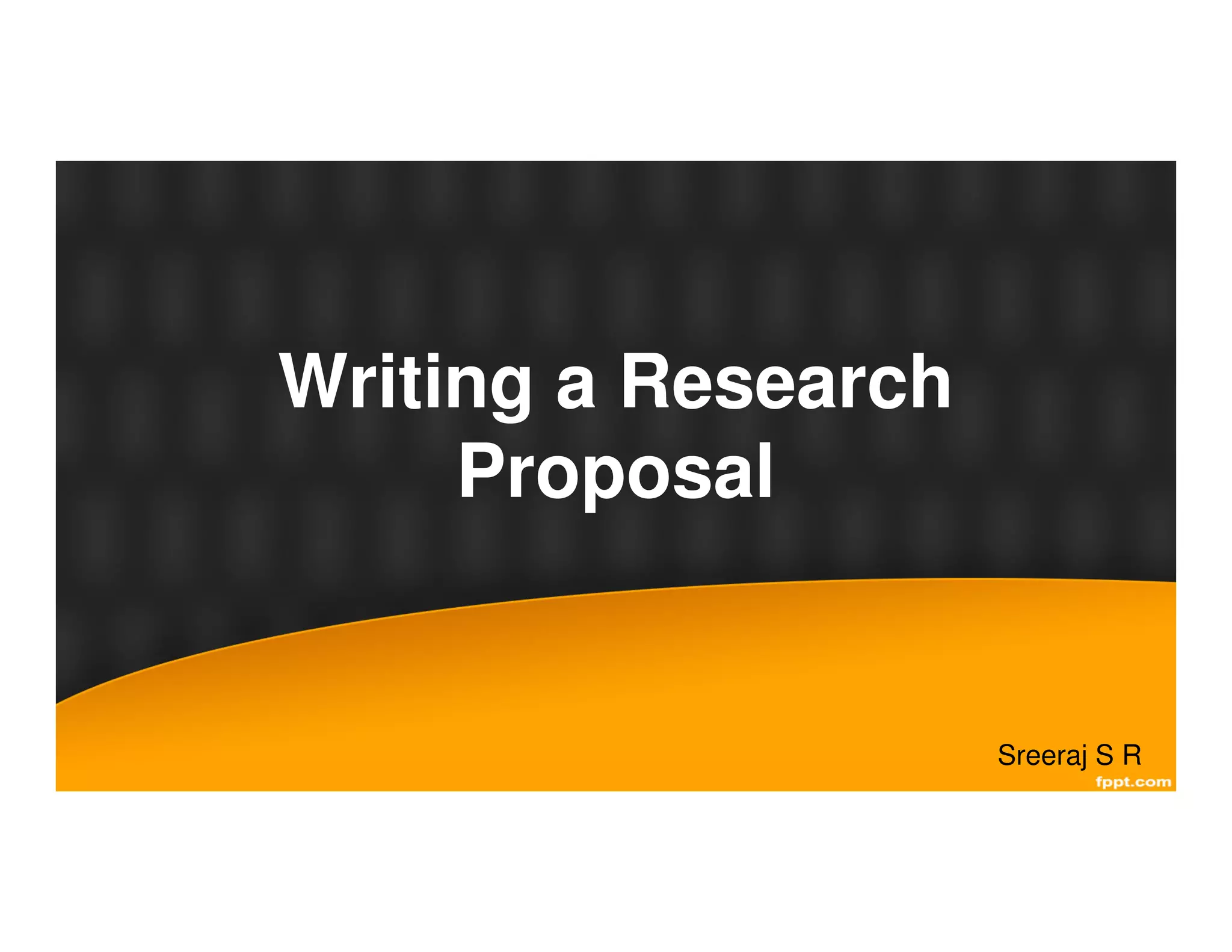 Writing a research proposal | PDF
