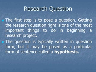 Writing a Research Question.ppt | Educational Assessment | Education