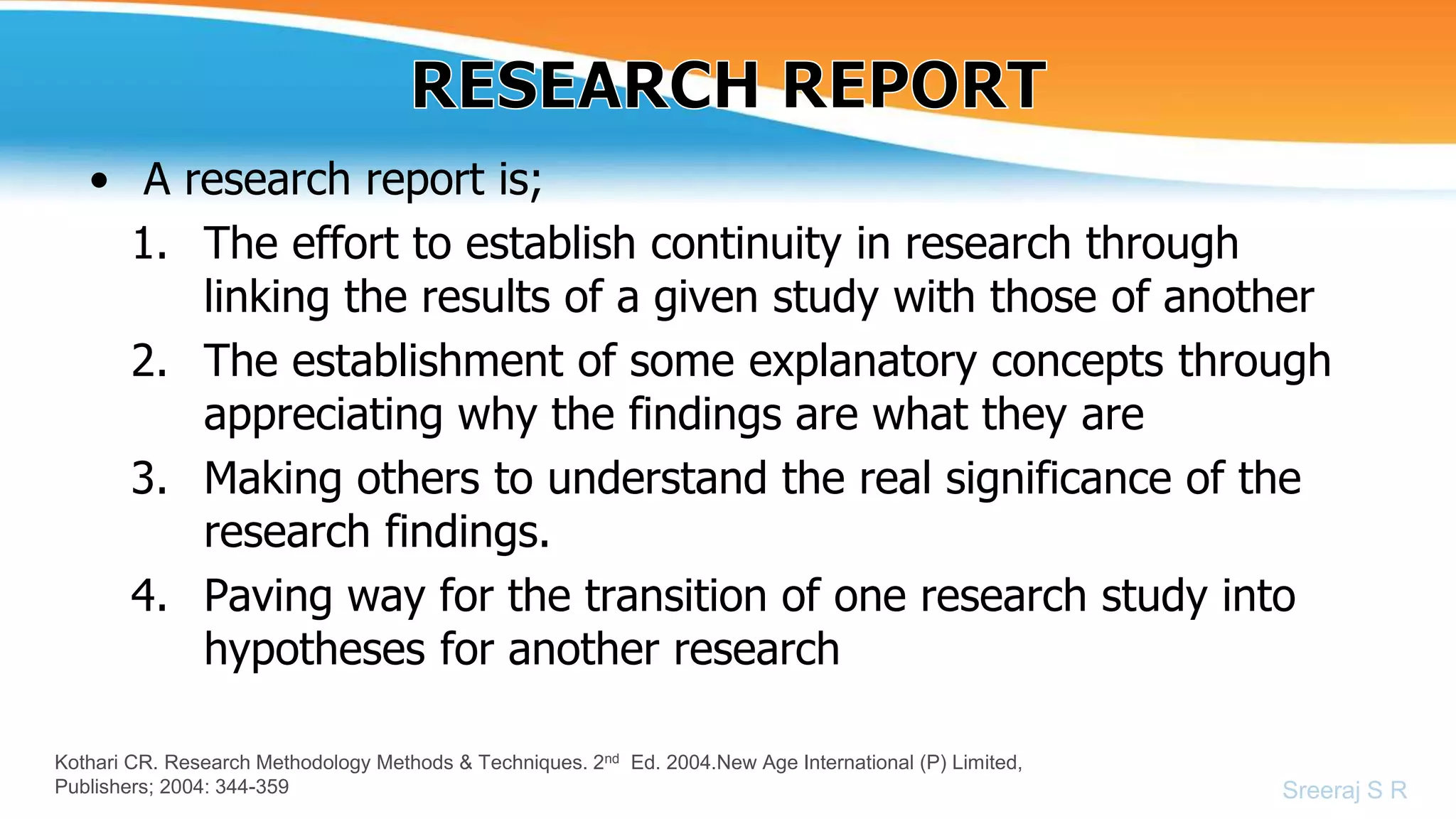 Writing a Research Report SRS | PPTX | Publishing Industry | Industries