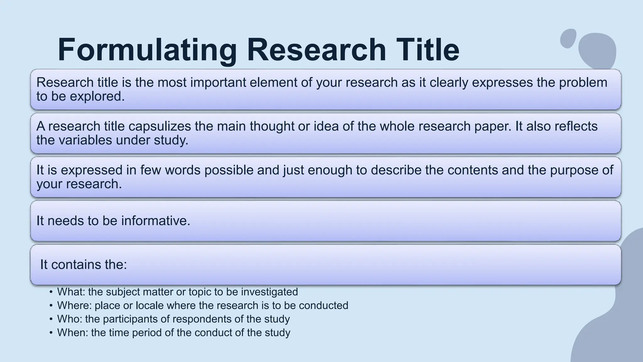 PRACTICAL RESEARCH 1: Lesson 6: WRITING A RESEARCH TITLE.pptx