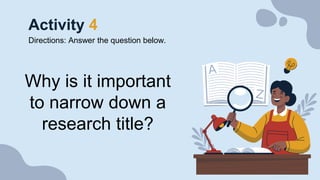 PRACTICAL RESEARCH 1: Lesson 6: WRITING A RESEARCH TITLE.pptx