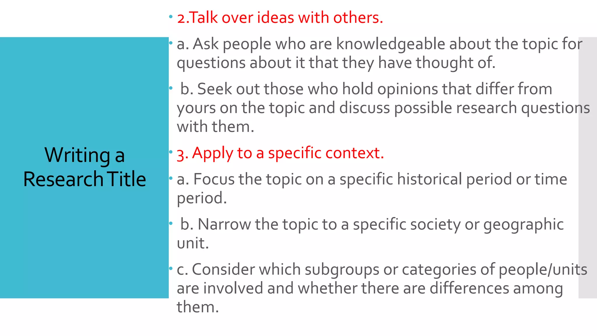 Writing a Research Title, SOP,Background, Scope and Delimitation,.pptx